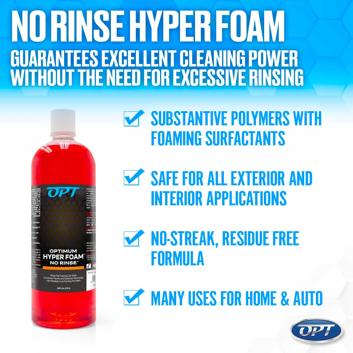 Optimum No Rinse Hyper Foam Rinseless Car Wash – Opti-Coat